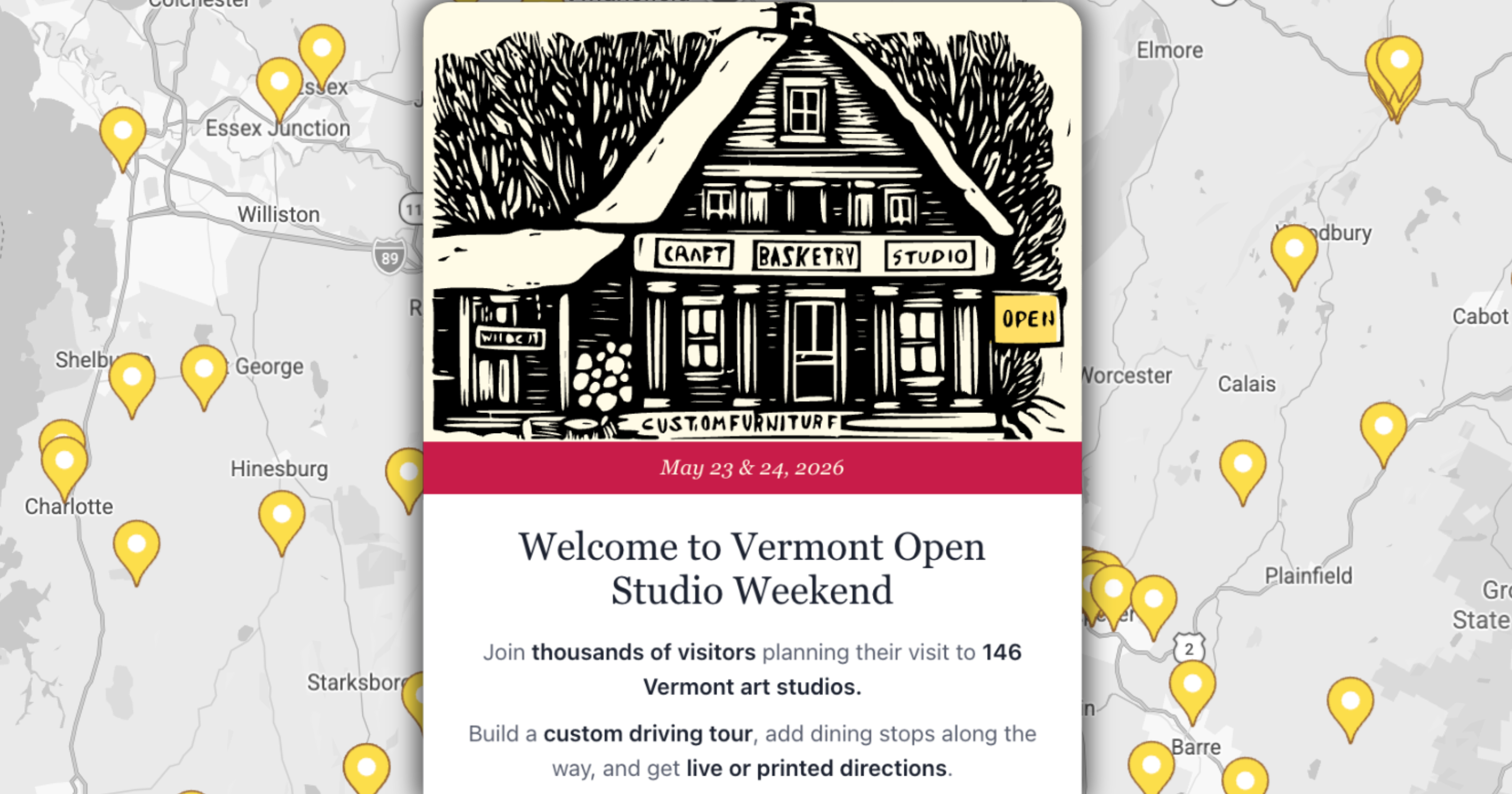 VT Open Studio Weekend 2026 | Interactive Map